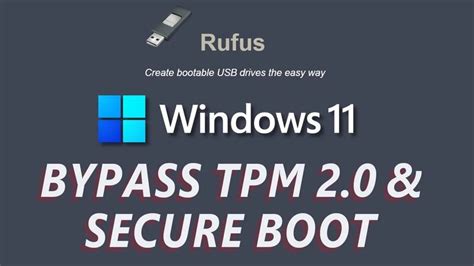 How To Create Windows 11 Bootable Usb Using Rufus Bypass Tpm 2 0 And Secure Boot Смотреть
