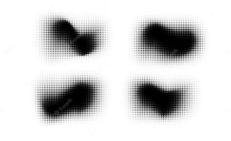 Premium Vector | Set of simple abstract wavy liquid shape halftones dot texture vector illustration