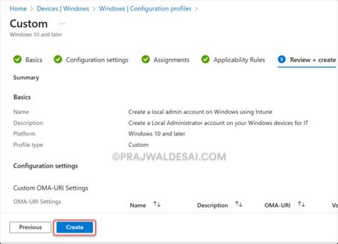 create a local admin account using intune