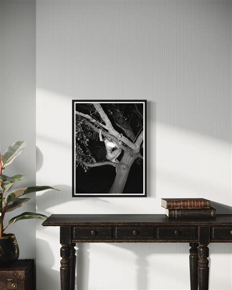 Nude Woman On A Tree Branch Fine Art Photography Poster B W Limited Wall Art Poster Etsy