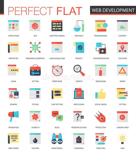 Vector Set Of Flat Web Development Icons Stock Vector Illustration Of Digital Money