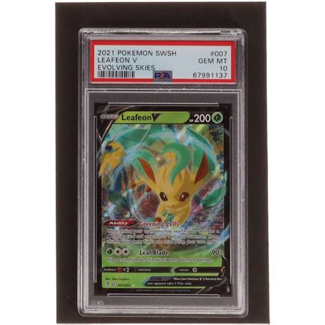 Leafeon V 2021 Pokemon Sword And Shield Evolving Skies 7 Psa 10 Pristine Auction
