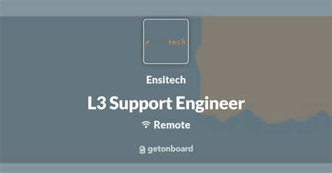 L3 Support Engineer At Ensitech Remote Work From Home Get On Board