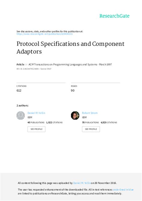 Pdf Protocol Specifications And Component Adaptors
