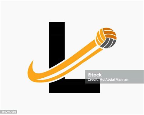 배구 공 아이콘이 있는 편지 L 개념에 배구 배구 스포츠 유형 템플릿 건강한 생활방식에 대한 스톡 벡터 아트 및 기타 이미지 건강한 생활방식 경기 스포츠 경기장