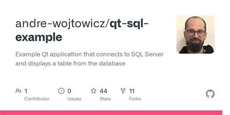 Github Andre Wojtowiczqt Sql Example Example Qt Application That