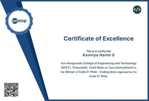 Kavinya Harini S On Linkedin Coding Achievement Unstop Codeophile