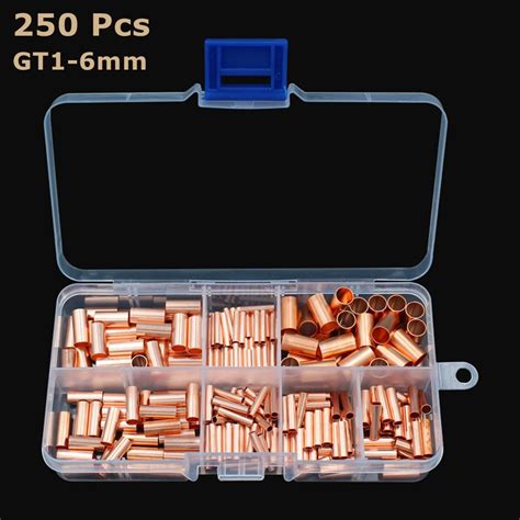 Copper Tube Butt Connectors Wire Ferrule Cable Crimp Terminal Kit GT Mm Pcs EBay