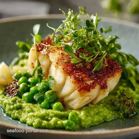 Spring Fish Recipes Pan Seared Halibut With Vibrant Pea