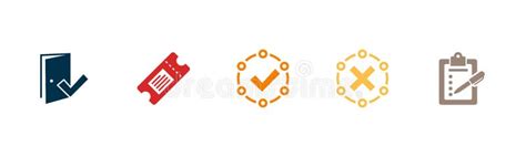 Admission Ticket Accepted Rejected Stock Vector Illustration Of