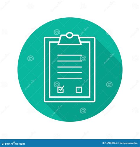 Tests Clipboard Checklist Flat Linear Long Shadow Icon Stock Vector Illustration Of Deal