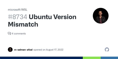 ubuntu version mismatch · issue 8734 · microsoft wsl · github