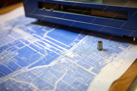 Inkjet Printer Creating Detailed Maps And Schematic Premium Ai