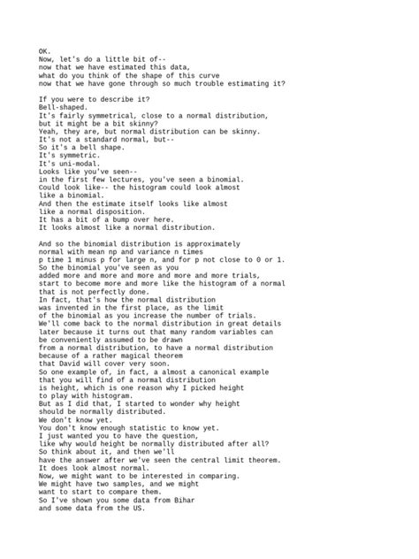 Comparing Distributions Part One Pdf