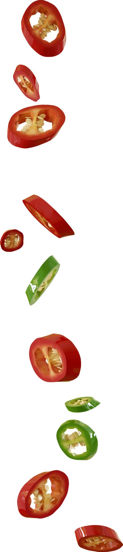 Falling Chilli Slices 46543922 Png