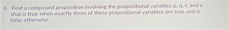solved find a compound proposition involving the