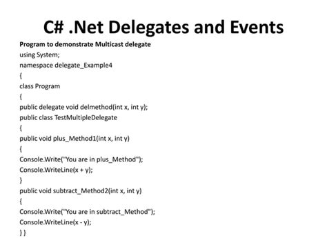 Delegates And Events Ppt
