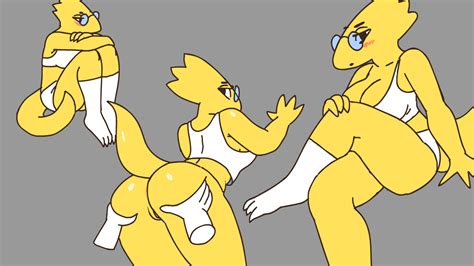 rule 34 alphys animated anus ass blush breasts butt jiggle butt
