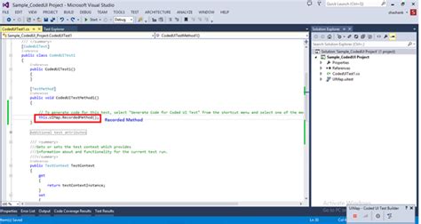 Coded Ui Automation For Web Applications Using Record And Playback