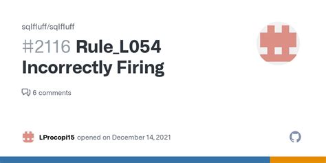 Rulel054 Incorrectly Firing · Issue 2116 · Sqlfluffsqlfluff · Github