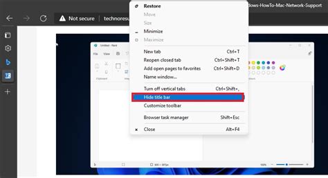 How To Hide Title Bar In Edge Vertical Tabs Mode Technoresult