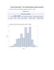 Exploring Height And Weight Data SAS Results Histograms Course Hero
