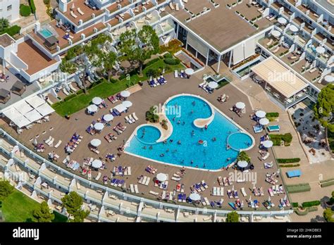 Aerial View Swimming Pool On The Roof Aparthotel Ponent Mar Palmanova