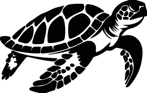 Loggerhead Turtle Black Silhouette 38101585 Vector Art At Vecteezy