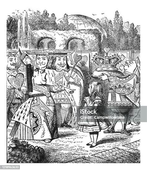 이상한 나라의 앨리스 골동품 일러스트 앨리스와 여왕과 마음의 왕 이상한 나라의 앨리스에 대한 스톡 벡터 아트 및 기타 이미지 이상한 나라의 앨리스 여왕 고풍스런
