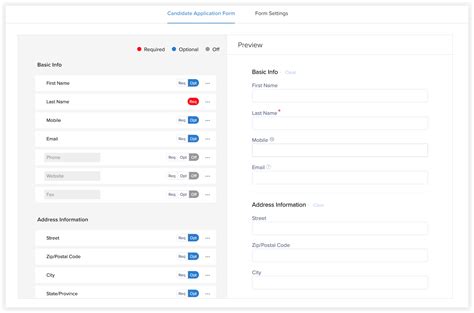 Customize Your Candidate Application Form Zoho Recruit