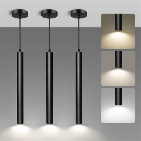 Okeli Black Pendant Light 3color Fixture For Kitchen Island Bar 3pack