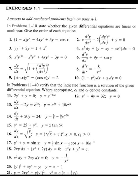 solved exercises 1 answers to odd numbered problems begin