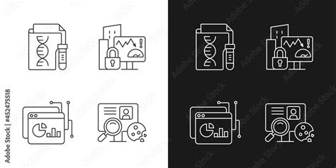 Sensitive Data Types Linear Icons Set For Dark And Light Mode Genetic Information Company Risk