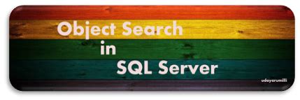 Search For An Object In SQL Server Using T SQL