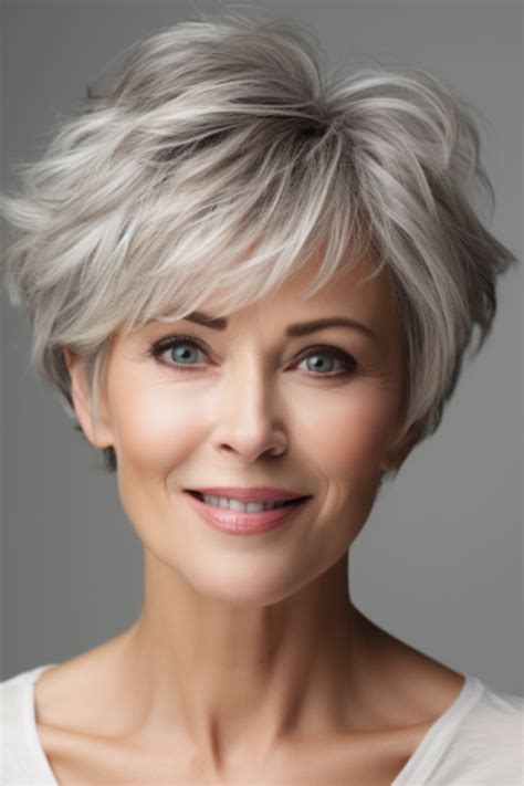36 Gorgeous Hairstyles For Women Over 60 With Thin Hair Prime Stock Art