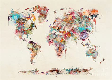 World Map Watercolor Painting By Bri Buckley Pixels Merch