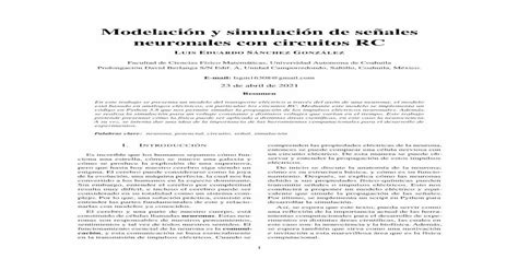Modelación y simulación de señales neuronales con circuitos RC - [PDF Document]