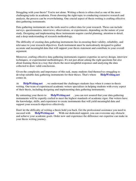 Data Gathering Instruments In Thesis Pdf Survey Methodology Methodology