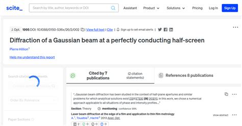 Citation Report Diffraction Of A Gaussian Beam At A Perfectly