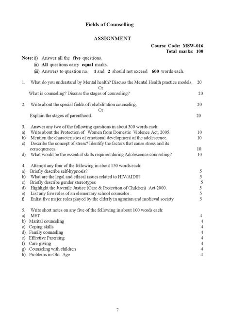 Download IGNOU MSW Solved Assignment Pdf
