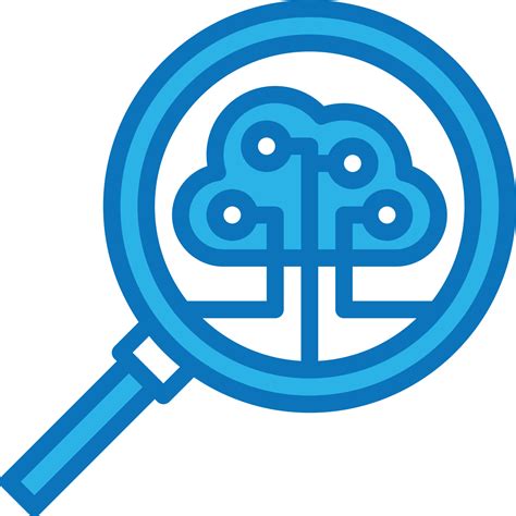 Search Algorithm Ai Artificial Intelligence Blue Icon 14355573 Vector