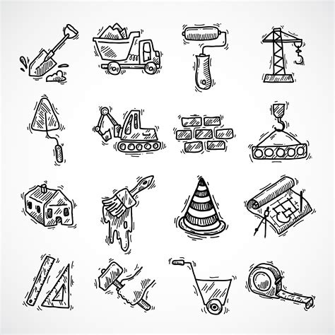Construction Icons Set 444489 Vector Art At Vecteezy
