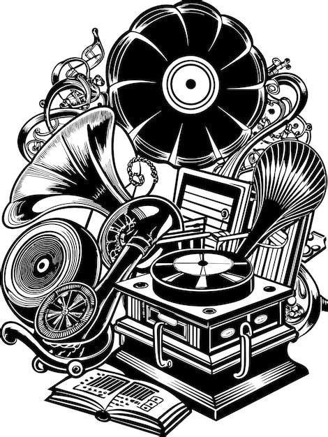 Premium Vector Classical Music Records Vector Graphics Illustration