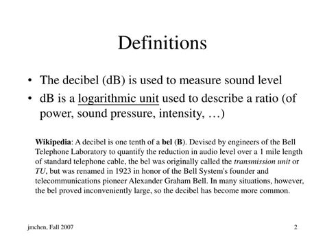 PPT DB Decibel And So On PowerPoint Presentation Free Download ID