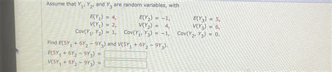 solved assume that y1 y2 ﻿and y3 ﻿are random variables