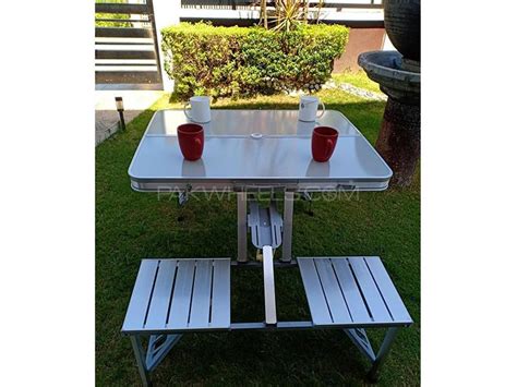 Portable Outdoor Aluminum Folding Table And Chairs Set Silver