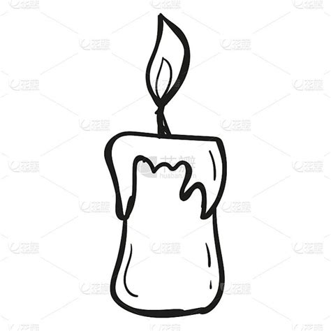 手绘蜡烛图标在涂鸦风格孤立素材 花瓣网