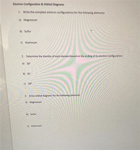 solved 4 write the electron configuration and draw the