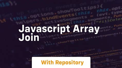 Javascript Array Join Youtube