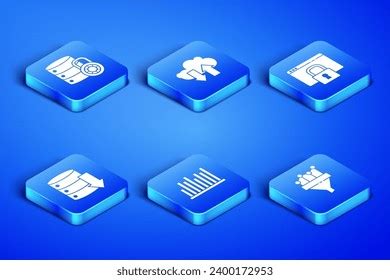 Set Sales Funnel Chart Server Security Stock Vector Royalty Free Shutterstock